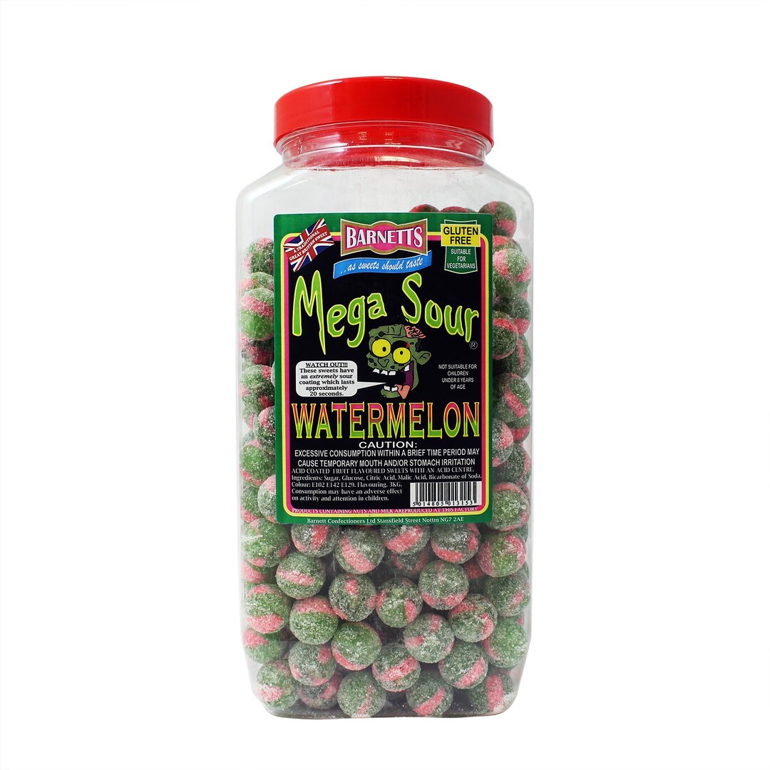 Barnetts Mega Sour Watermelon Jar 3kg - Etsy