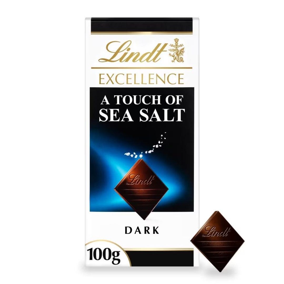 Lindt Excellence Dark Sea Salt Chocolate Bar 100g X 8 Bars - Etsy