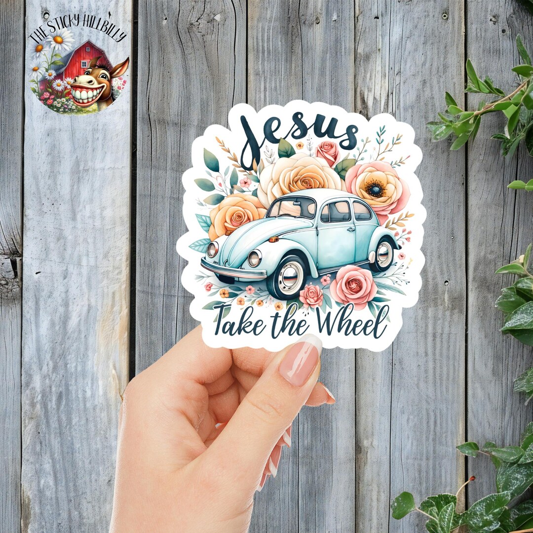 Jesus Take the Wheel Punch Buggy | Laminated Vinyl Decal | Gift ...