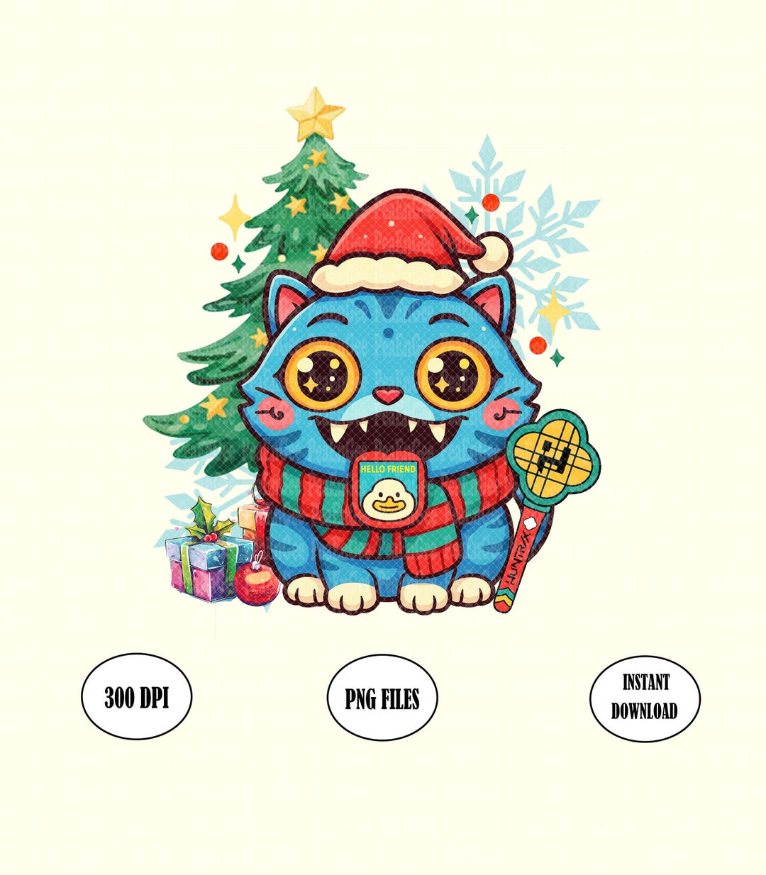 Christmas Derpy Tiger PNG: Kpop Huntrix Fan Design (digital Download ...