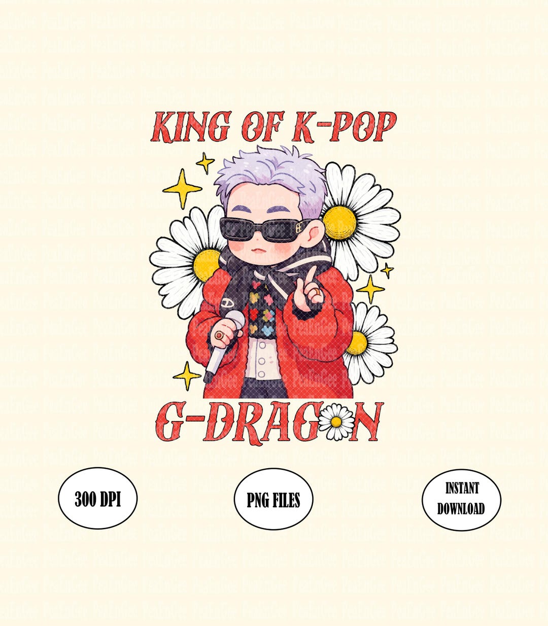 Chibi Gd Kpop PNG: Gdragon Fan Shirt Design (digital Download) - Etsy
