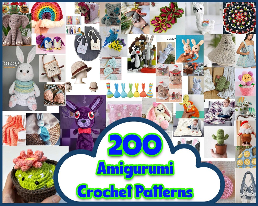 200+ Files Crochet Patterns Bundle, Mega Crochet Pattern Bundle, Cute ...