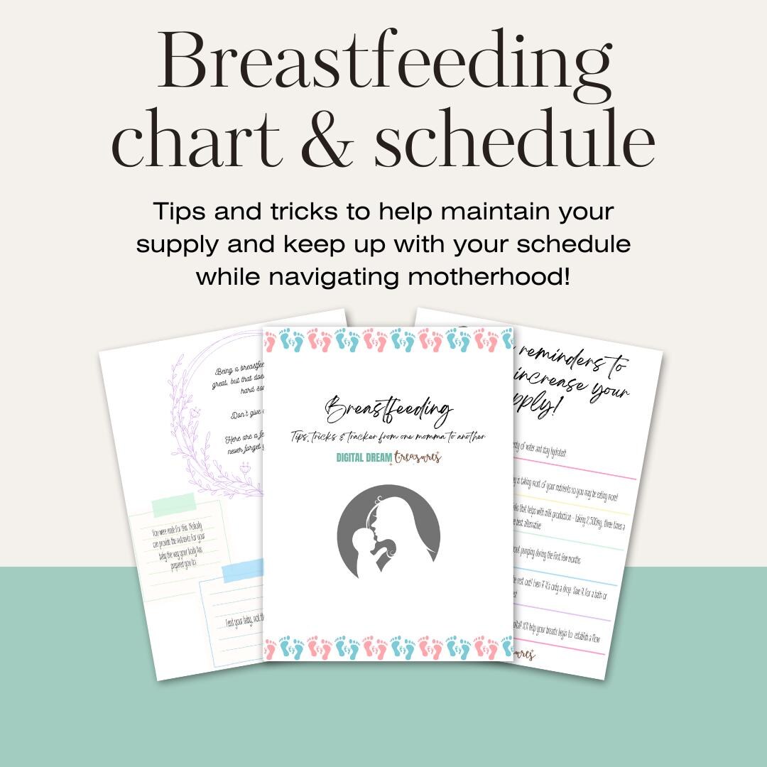 Breastfeeding Chart and Schedule - Etsy UK