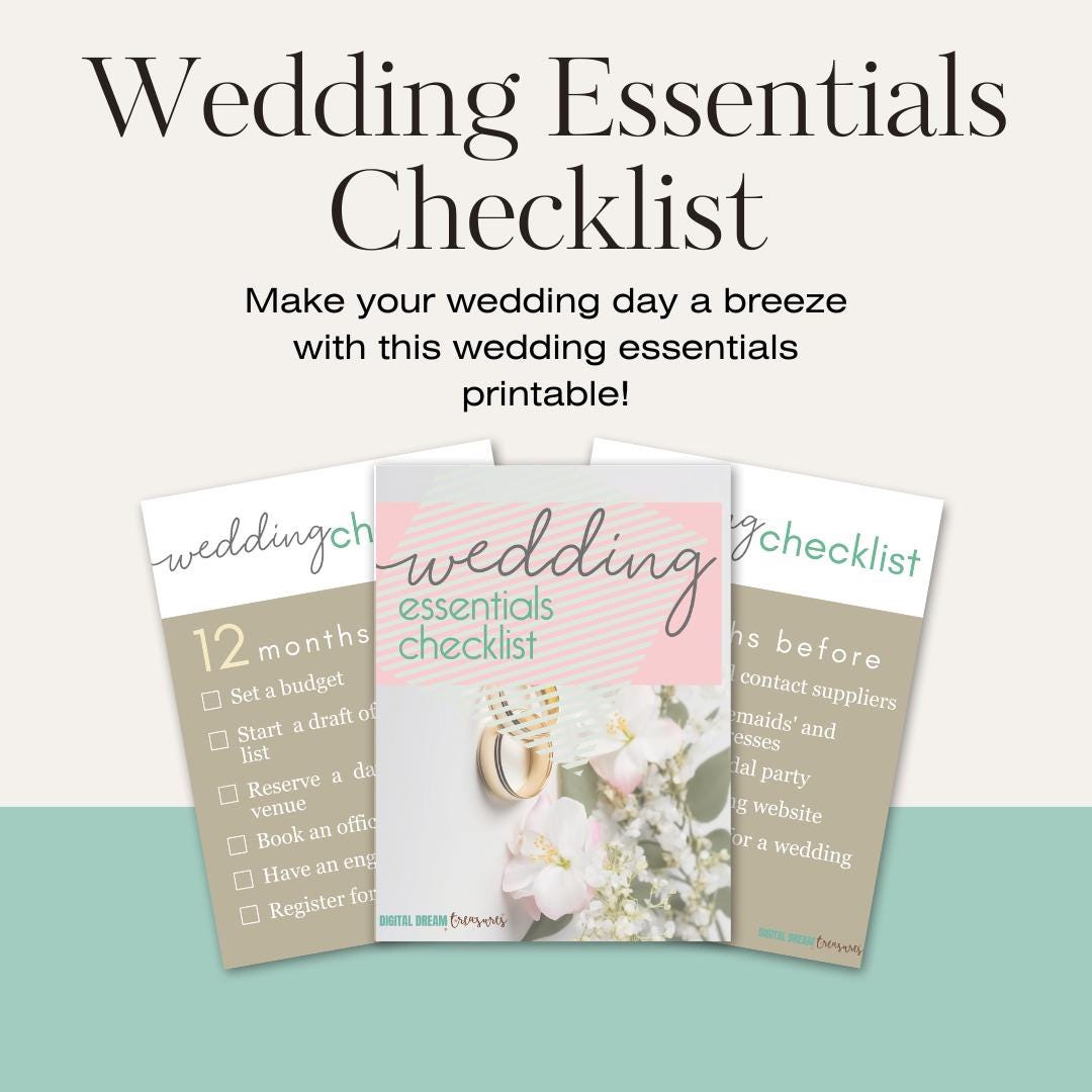 Wedding Essentials Checklist - Etsy