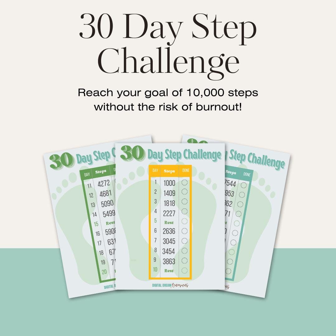 30 Day Step Challenge - Etsy