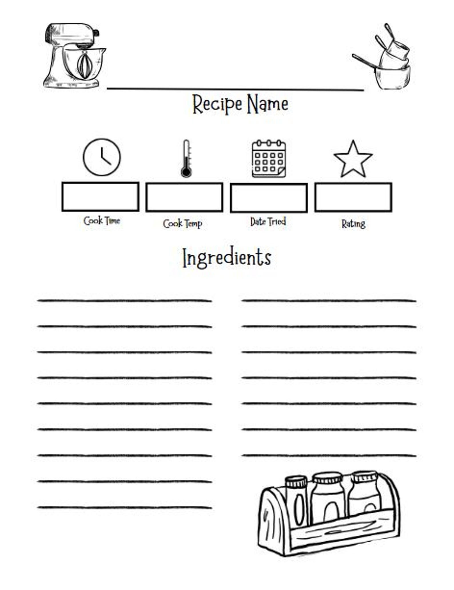 Ultimate Recipe Book Template - Etsy