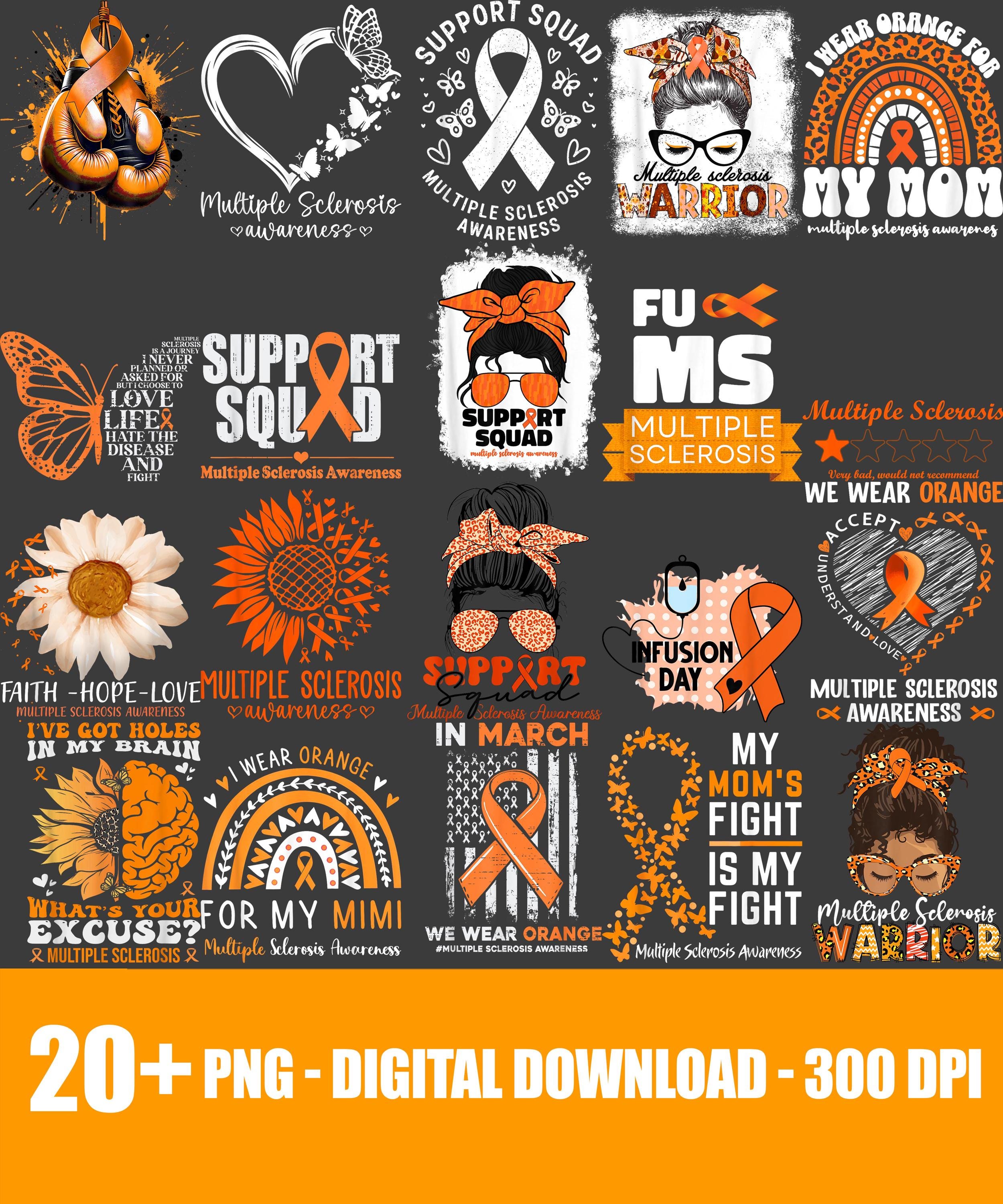Multiple Sclerosis Awareness Png Bundle, MS Warrior Png, Multiple ...
