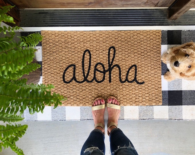 Aloha Welcome Mat Fun Doormats for Fun People - Etsy
