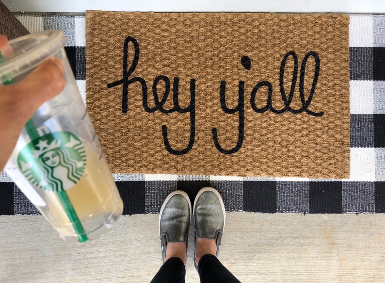 Hey Y'all Welcome Mat Quirky and Adorable Doormats for - Etsy