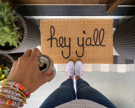 Hey Y'all Welcome Mat Quirky and Adorable Doormats for - Etsy