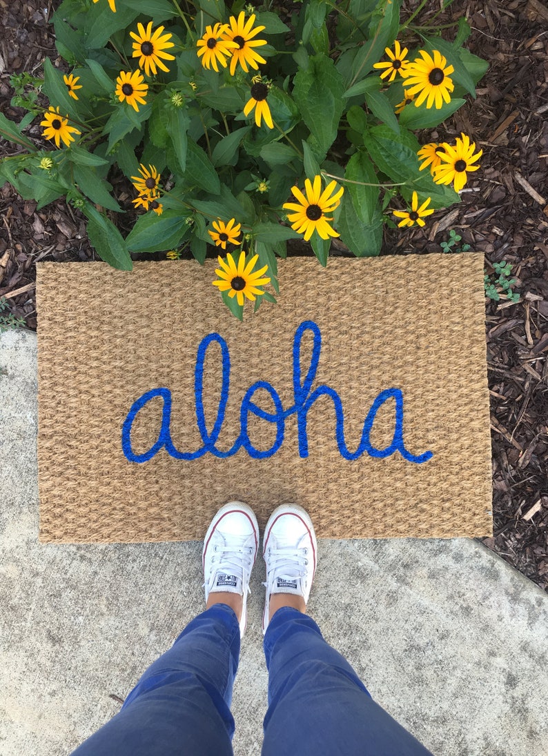 Aloha Welcome Mat Fun Doormats for Fun People - Etsy