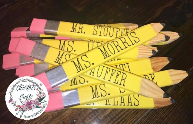 Personalized Wood Pencil Name Plate or Hall Pass for Teacher - Etsy