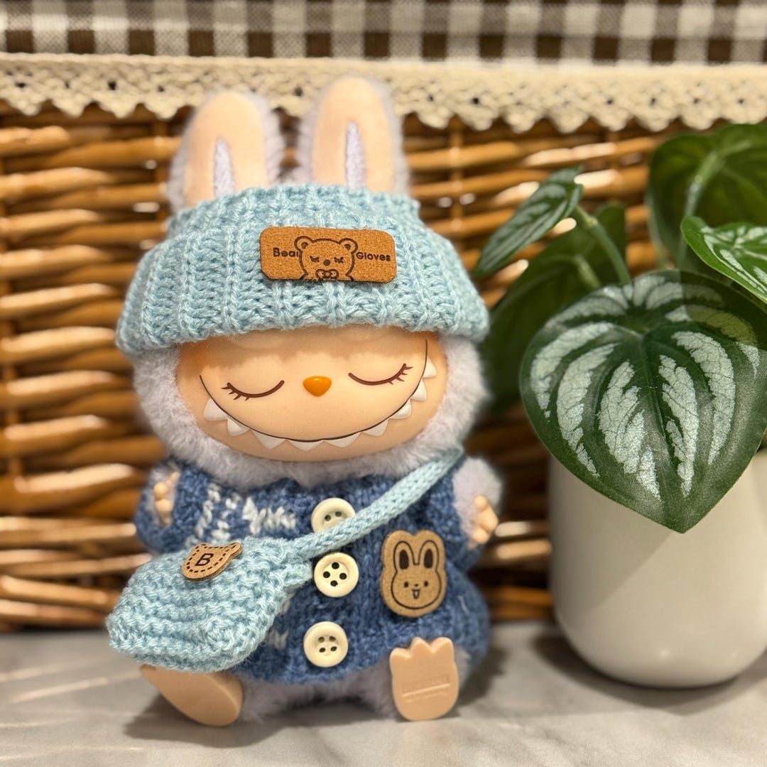 Labubu Handmade Doll Clothes Blue Winter Set Doll Outfit Labubu Have a ...