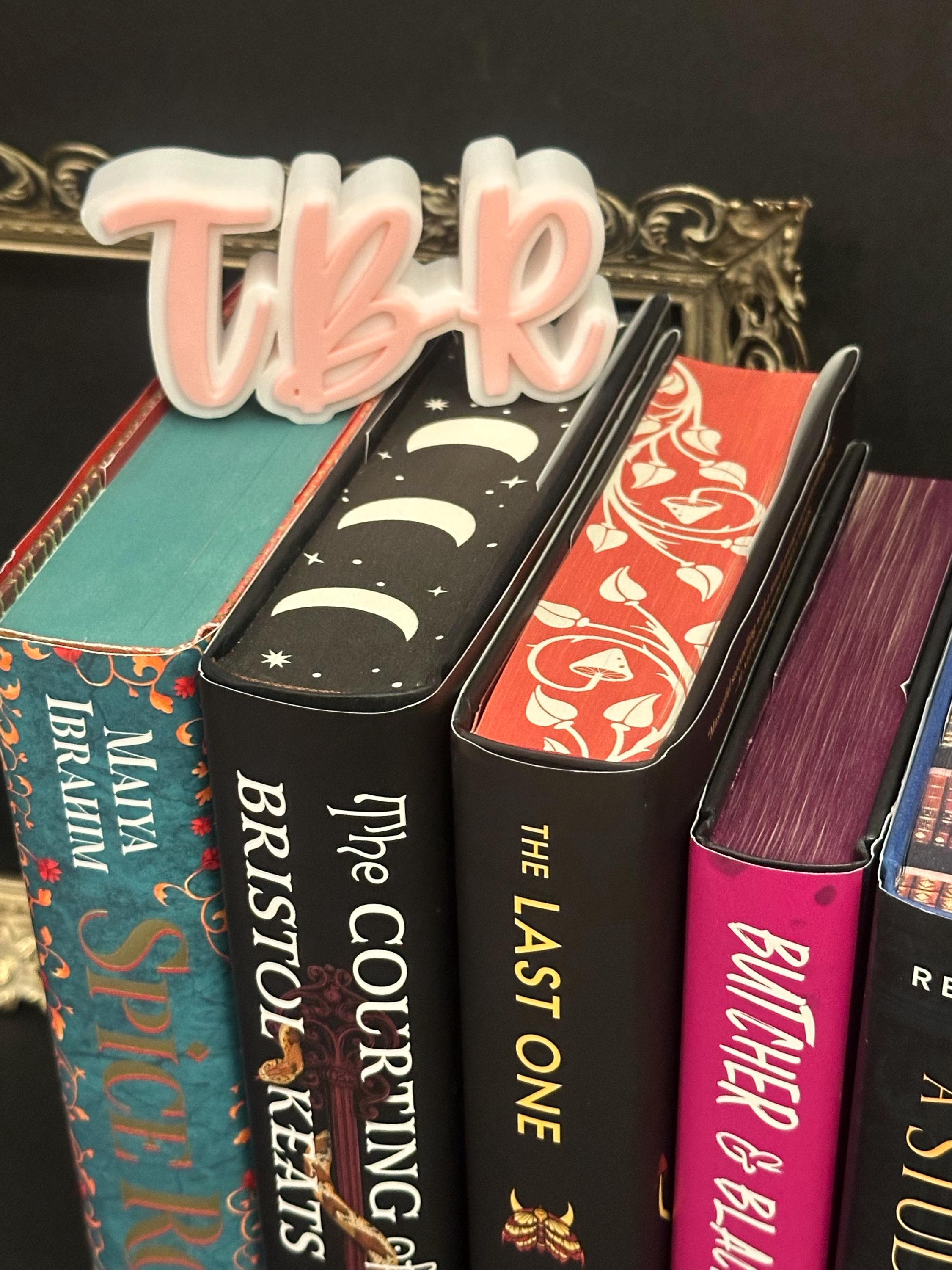 TBR Bookshelf Sign Library Book Lover Gift Pink and White Book Club ...