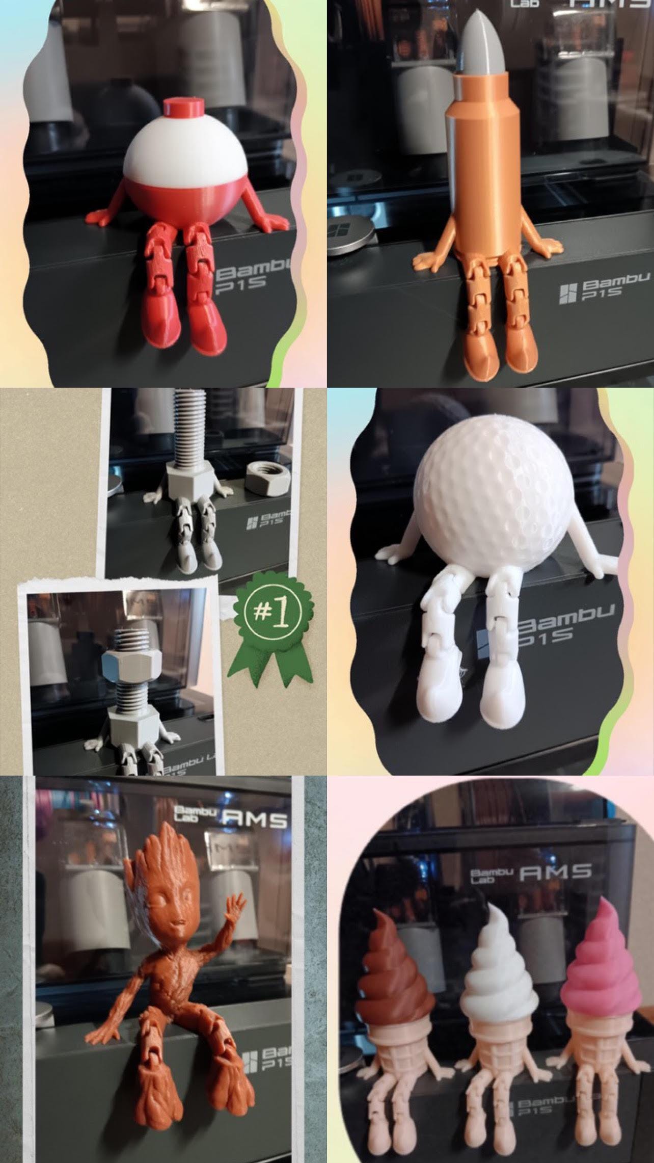 Articulated Buddy – Fun Desk Toy | Bolt, Golf Ball, Ice Cream ...