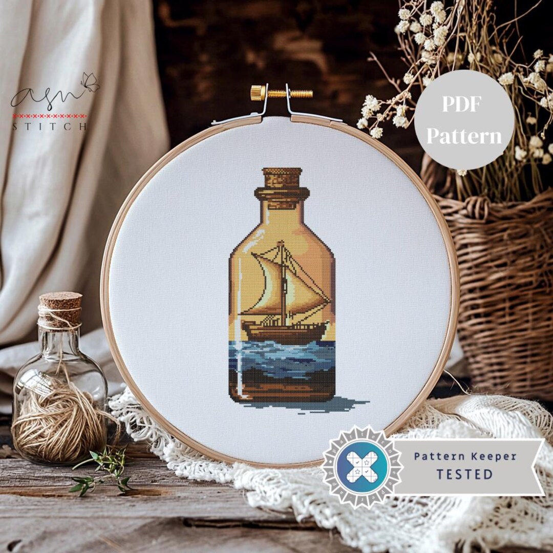 Nautical Ship Cross Stitch Pattern, Ship Cross Stitch Pattern, Cross ...
