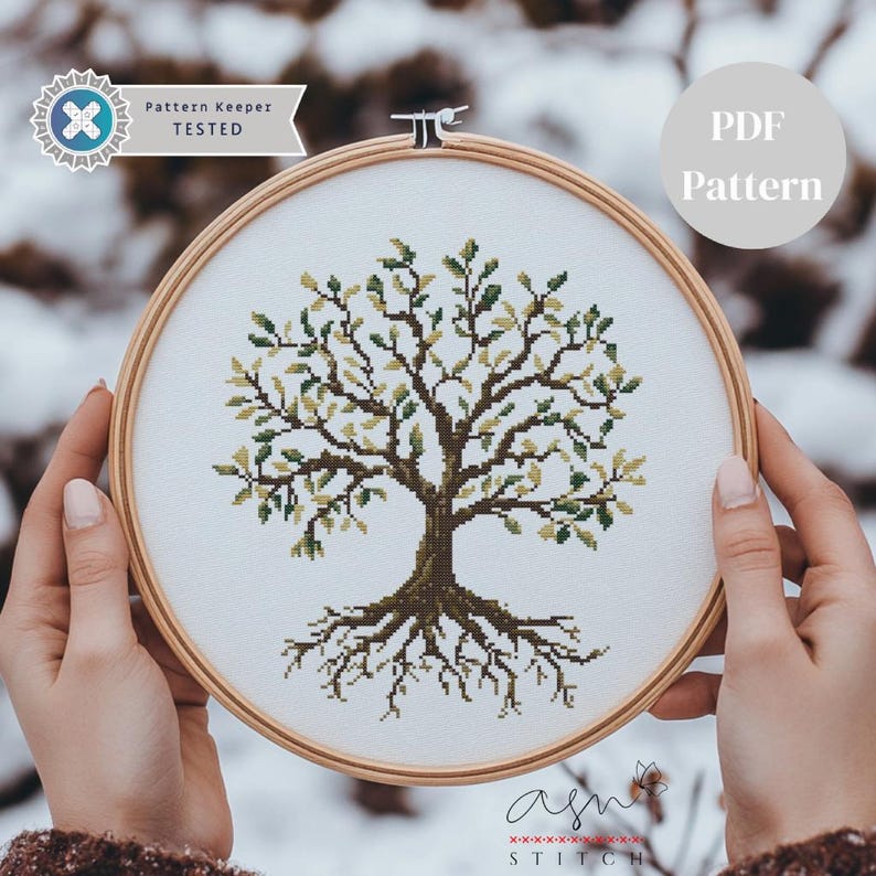 Tree of Life Cross Stitch, Tree Cross Stitch Pattern, Cross Stitch ...