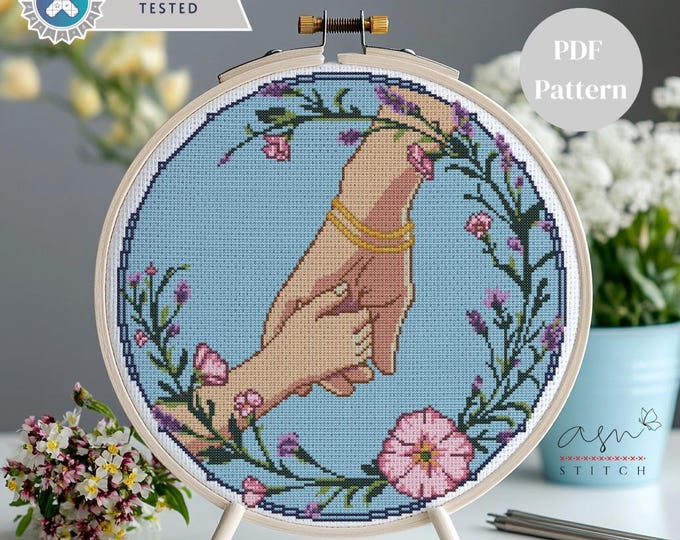 DIY Mama Ooh Mother's Day Cross Stitch PATTERN. Counted Cross Stitch ...
