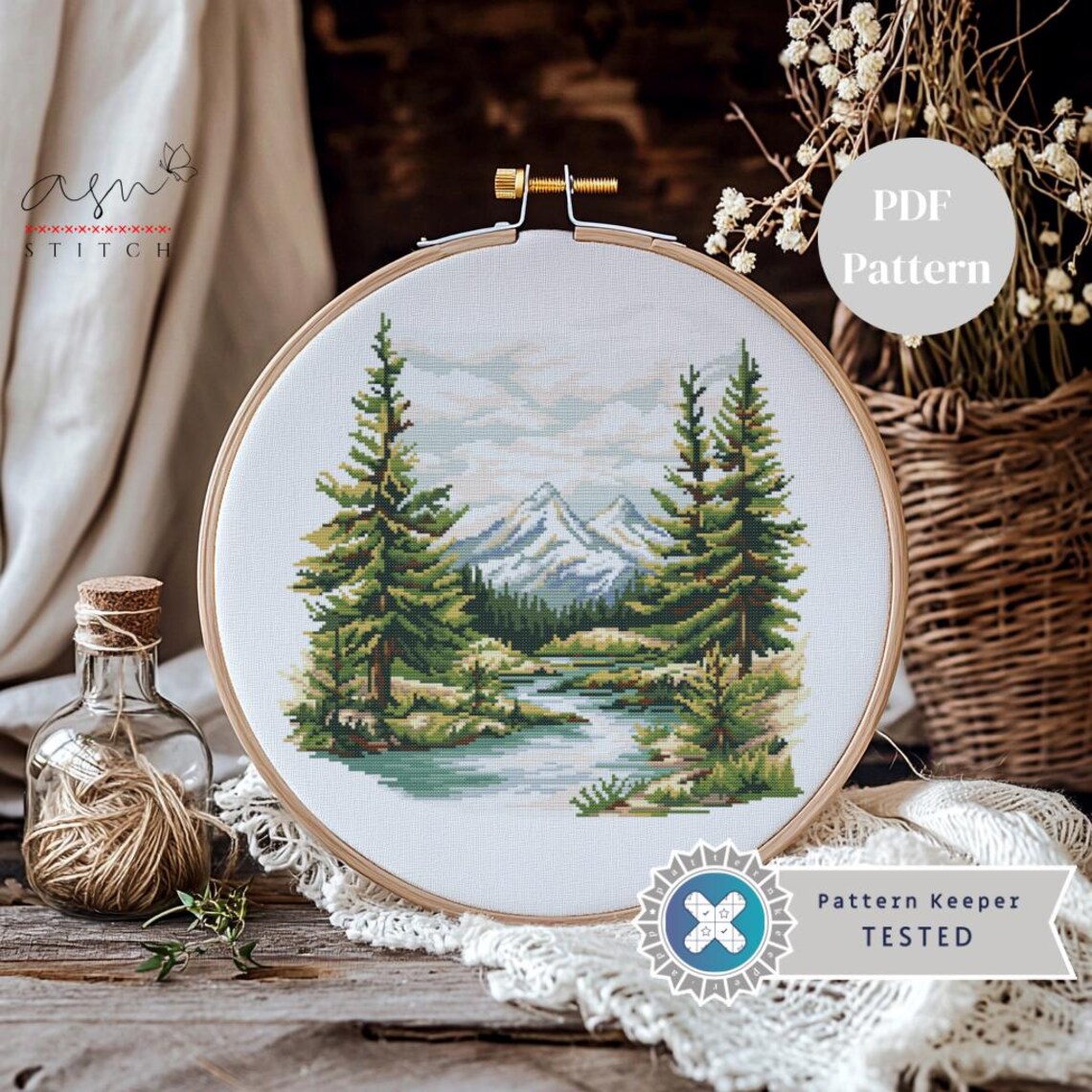 Forest Cross Stitch Pattern, Woodland Cross Stitch Pattern, Cross ...
