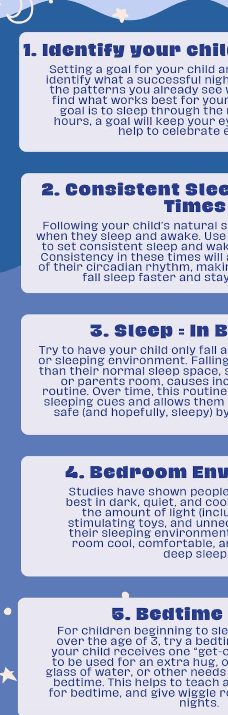 Tips for Child's Better Sleep Infographic - Etsy