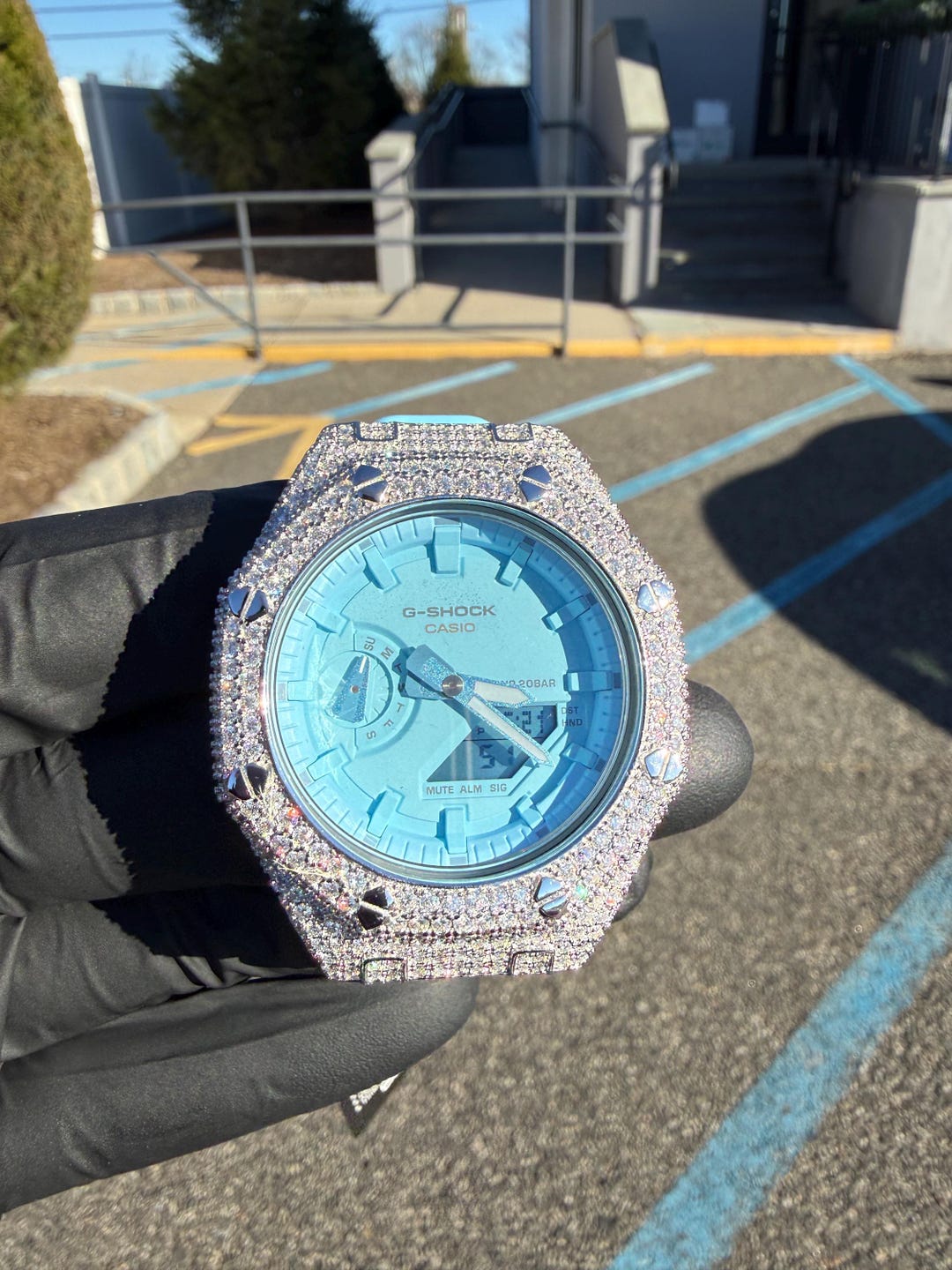 Baby Blue G-shock GA2100 | Iced Out Bezel, Custom Casio Watch - Etsy