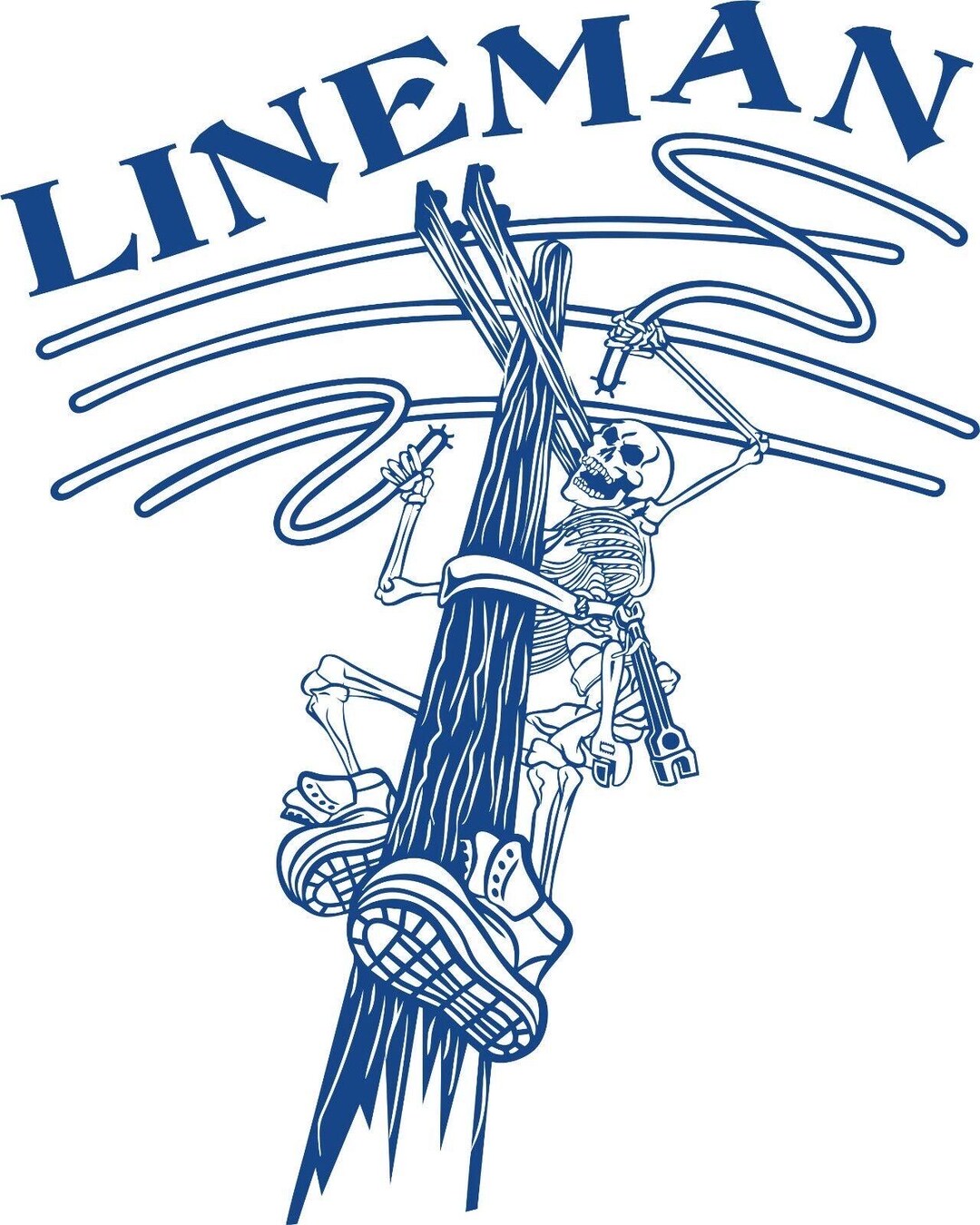 Skeleton Lineman Truck Decal / High Quality Permanent Vinyl Car / Truck ...