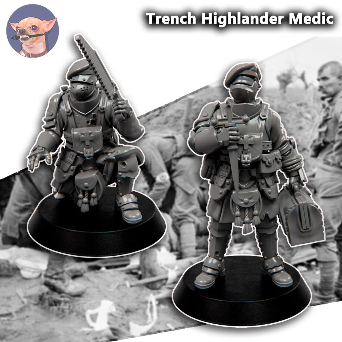 Funduk25 – 2x Trench Highlander Medic – Grimdark Crusade Alba Scottish ...