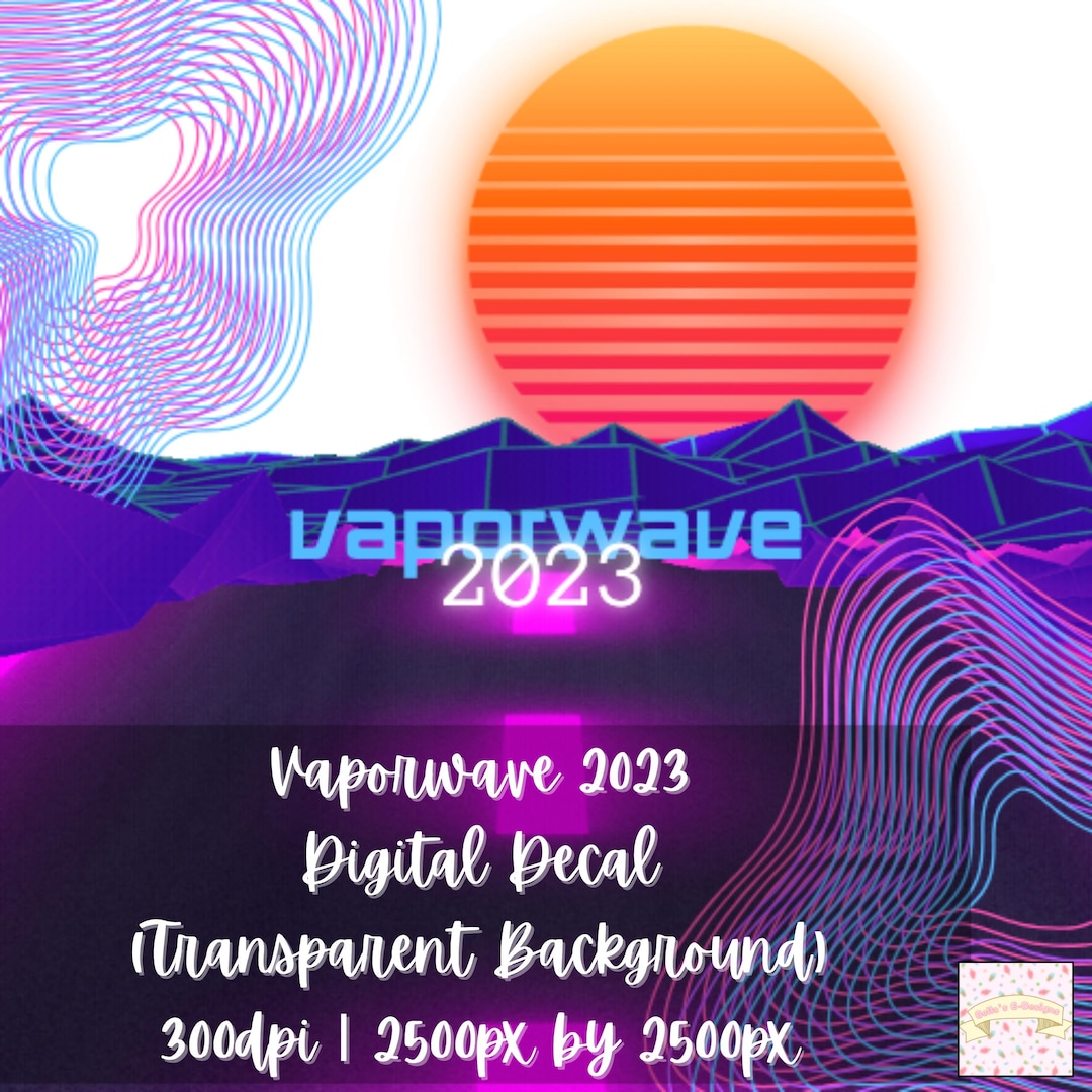 Vaporwave 2023 | Digital Decal (transparent Background) - Etsy