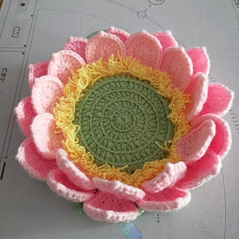 Lotus Flower Crochet Pattern, Flower Crochet Pattern, Instructions in ...