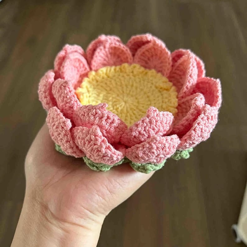 Lotus Flower Crochet Pattern, Flower Crochet Pattern, Instructions in ...