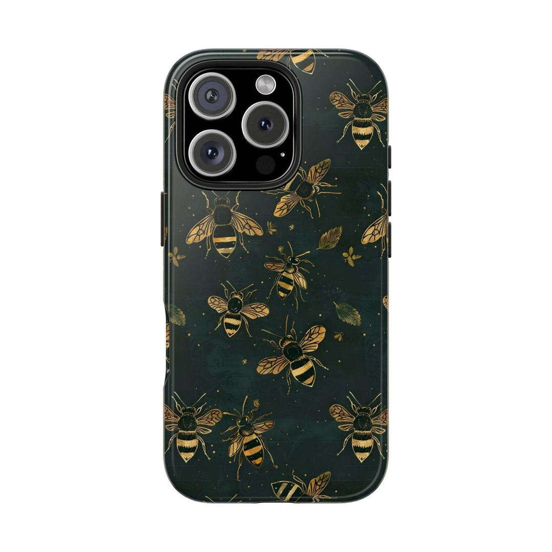 Buzzing Bees Inspired Tough Phone Cases, Protective iPhone 11-16 Pro ...