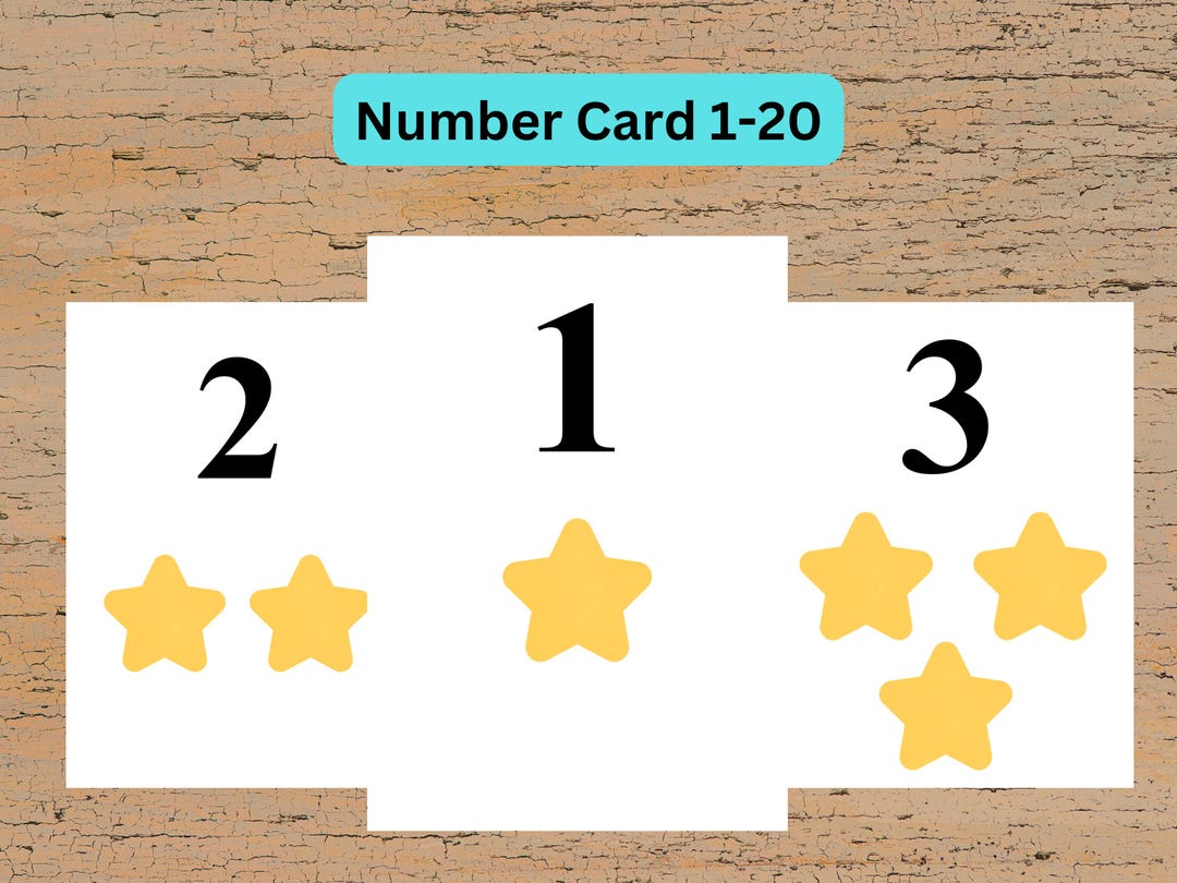 Number 1-20 Cards| Numbers Printable Card| Preschool Counting Flash ...