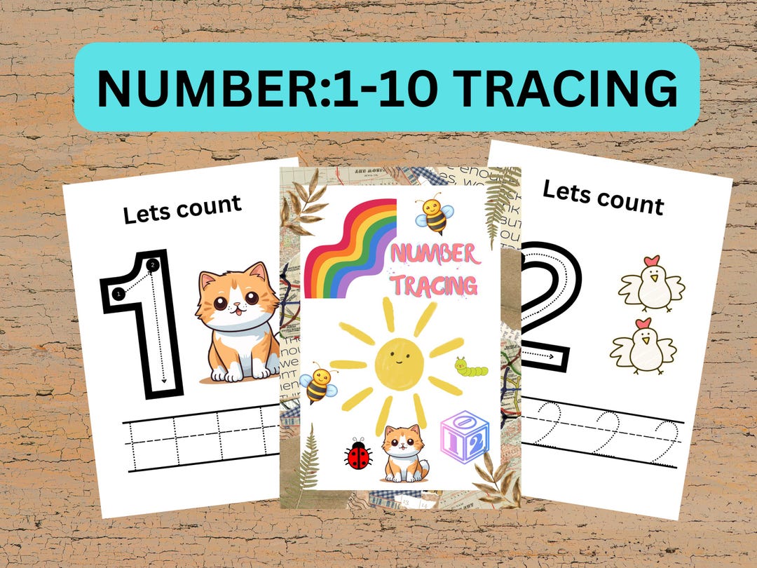 Trace Number 1-10| Numbers Printable Handwriting Practice Sheets Trace ...