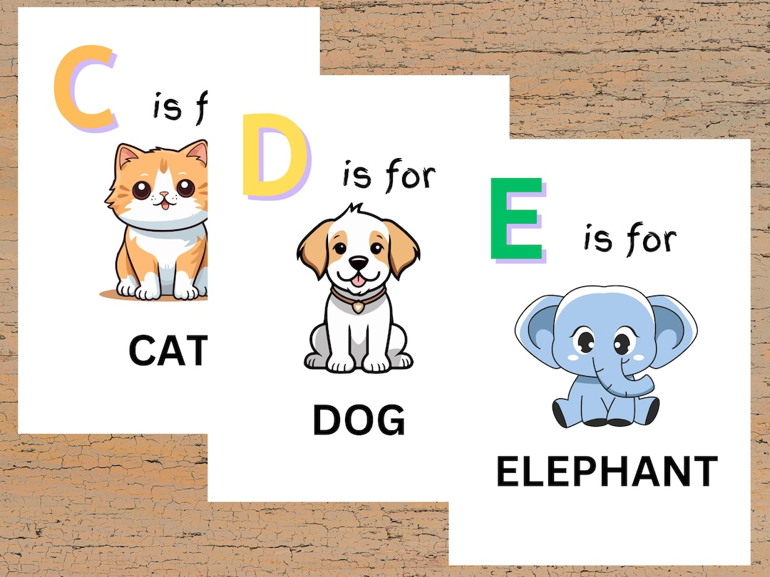Tarjetas didácticas del alfabeto, versión con animales, tarjetas de la ...