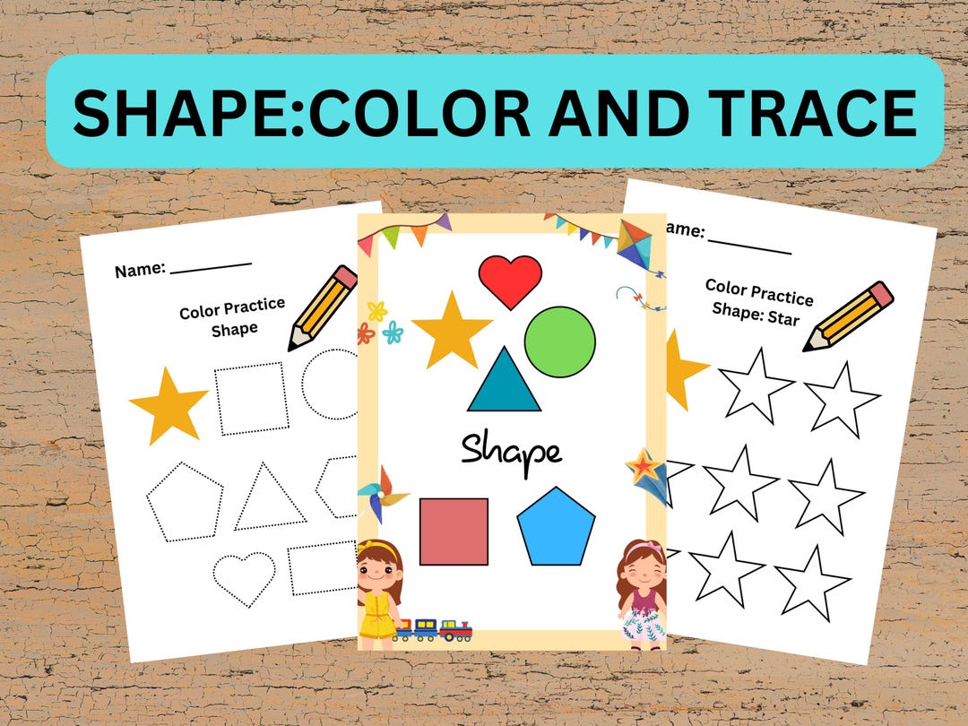 Printable Draw the Shape, Learn Shapes, Shape Tracing Drawing, Shape ...