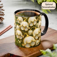 Custom Birth Flower Coffee Mug, Personalized June Birthflower Cup ...