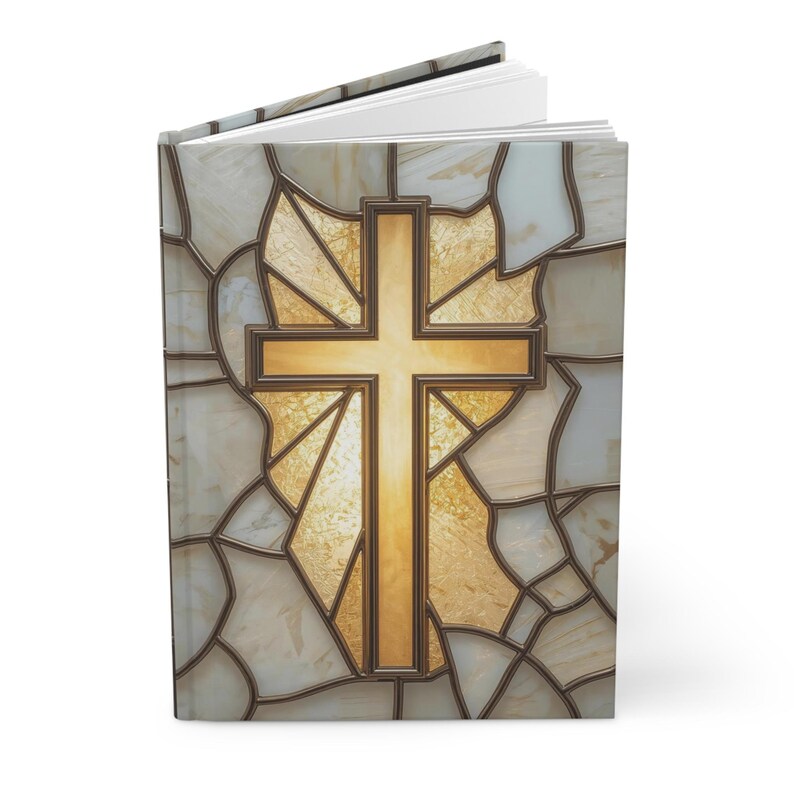 Christian Cross Journal – Stained Glass Journal, Religious Gift for ...