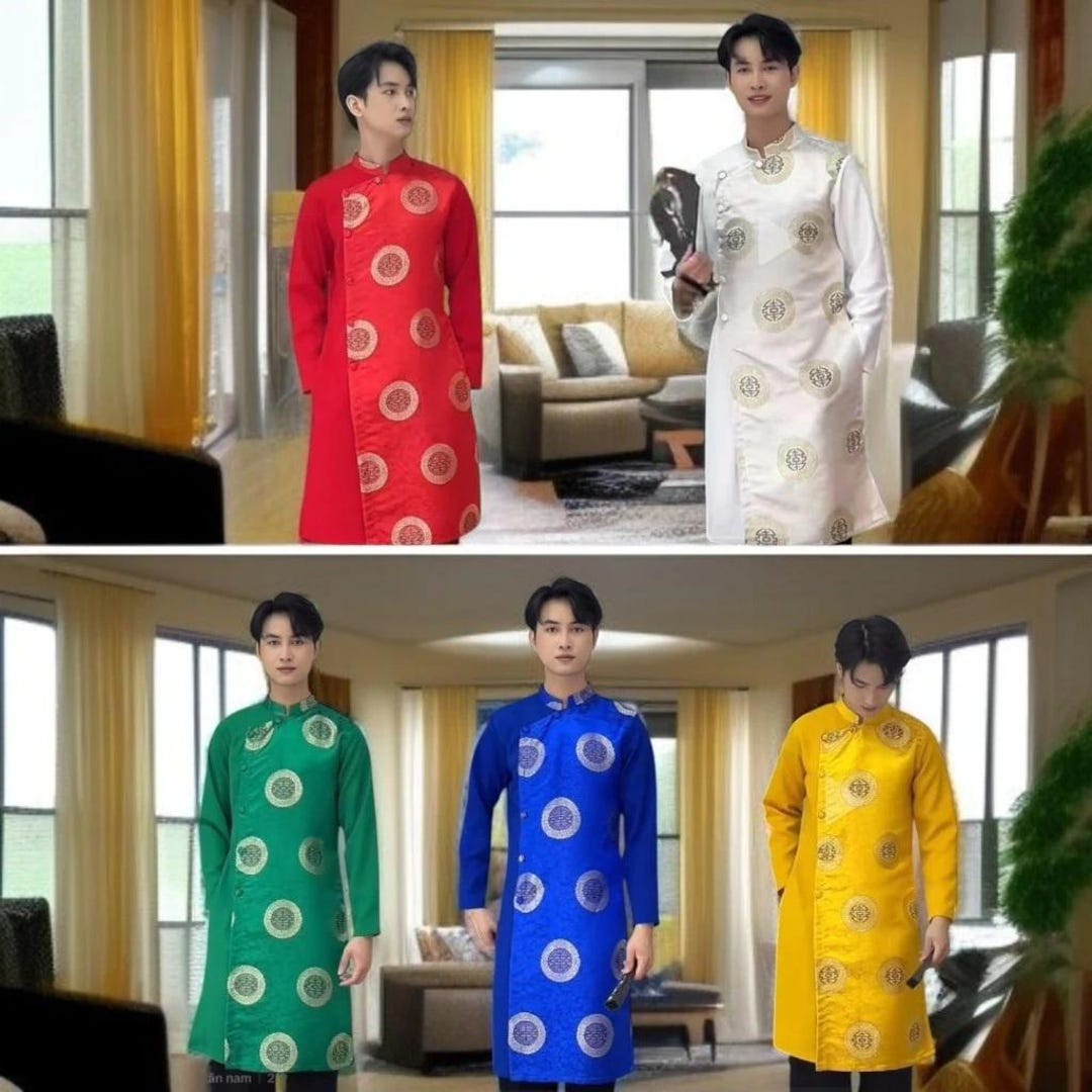 Pre-made Ao Dai Viet Nam, Men’s Modern Ao Dai, Vietnamese Traditional ...