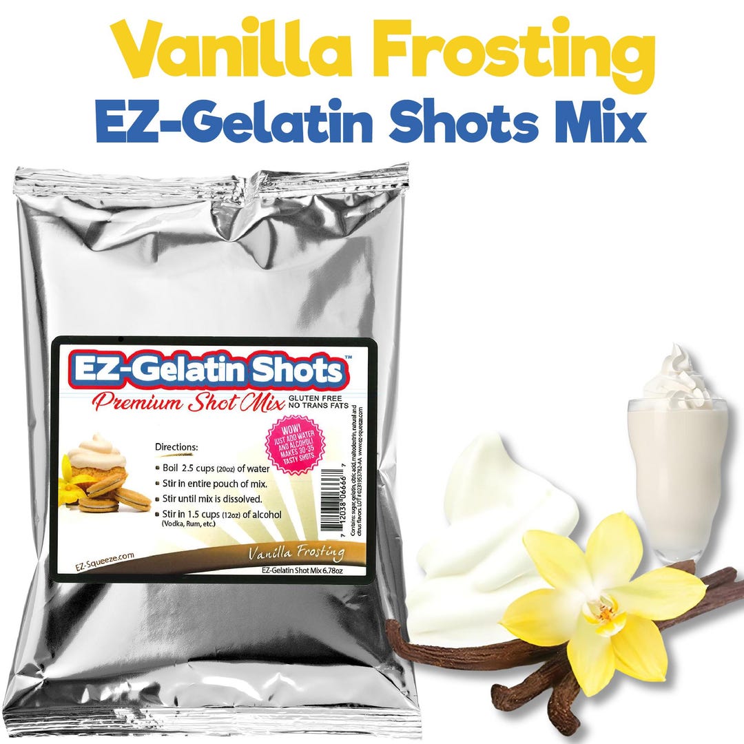 Vanilla Frosting Jello Shot Mix 6.78 Oz - Easy to Make EZ Gelatin ...