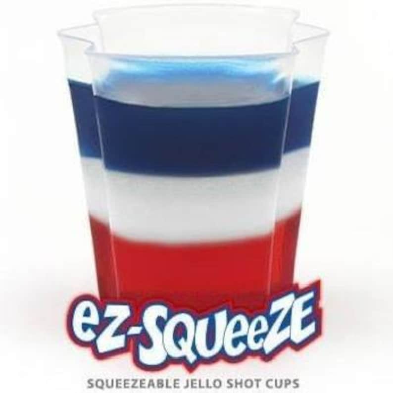 50 Pcs Ez-squeeze Jello Shot Cups With Lids - 2oz Patented Squeezable ...