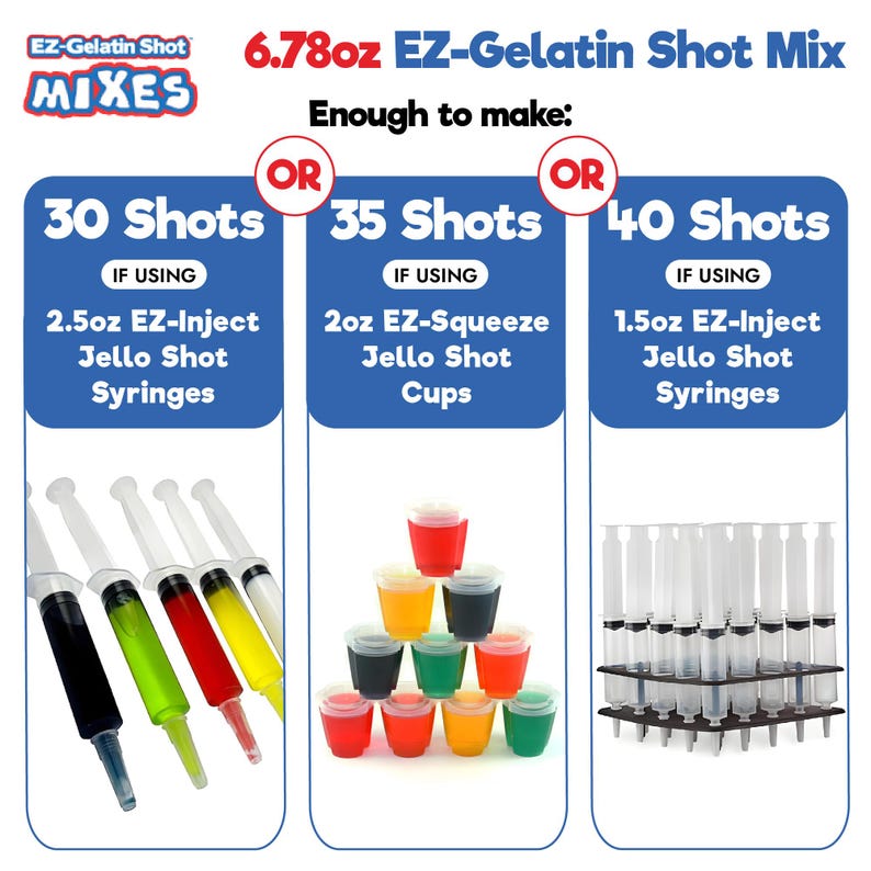 Lemon Drop Jello Shot Mix 6.78 Oz - Easy to Make EZ Gelatin Powder Mix ...
