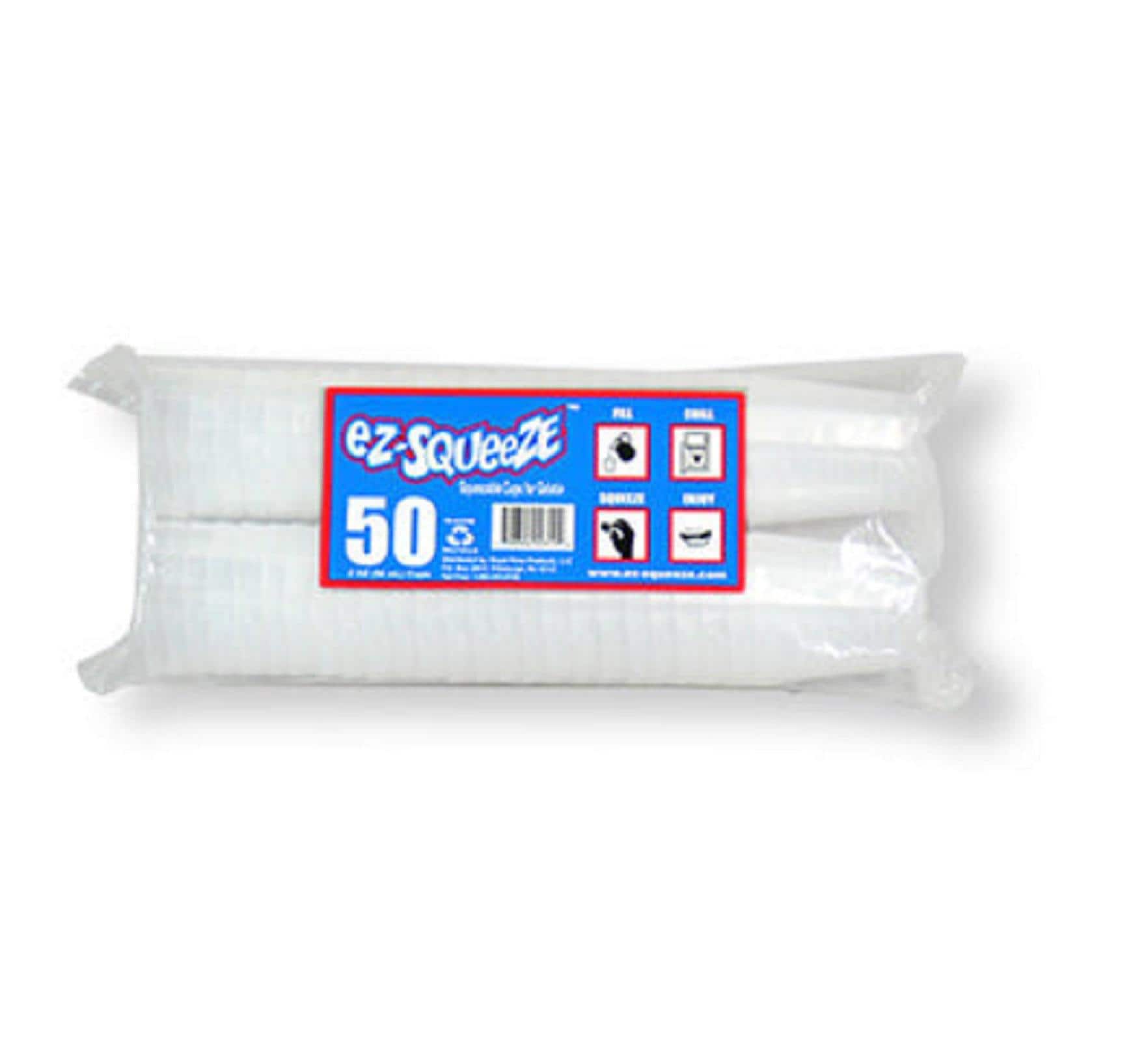 50 Pcs Ez-squeeze Jello Shot Cups With Lids - 2oz Patented Squeezable ...