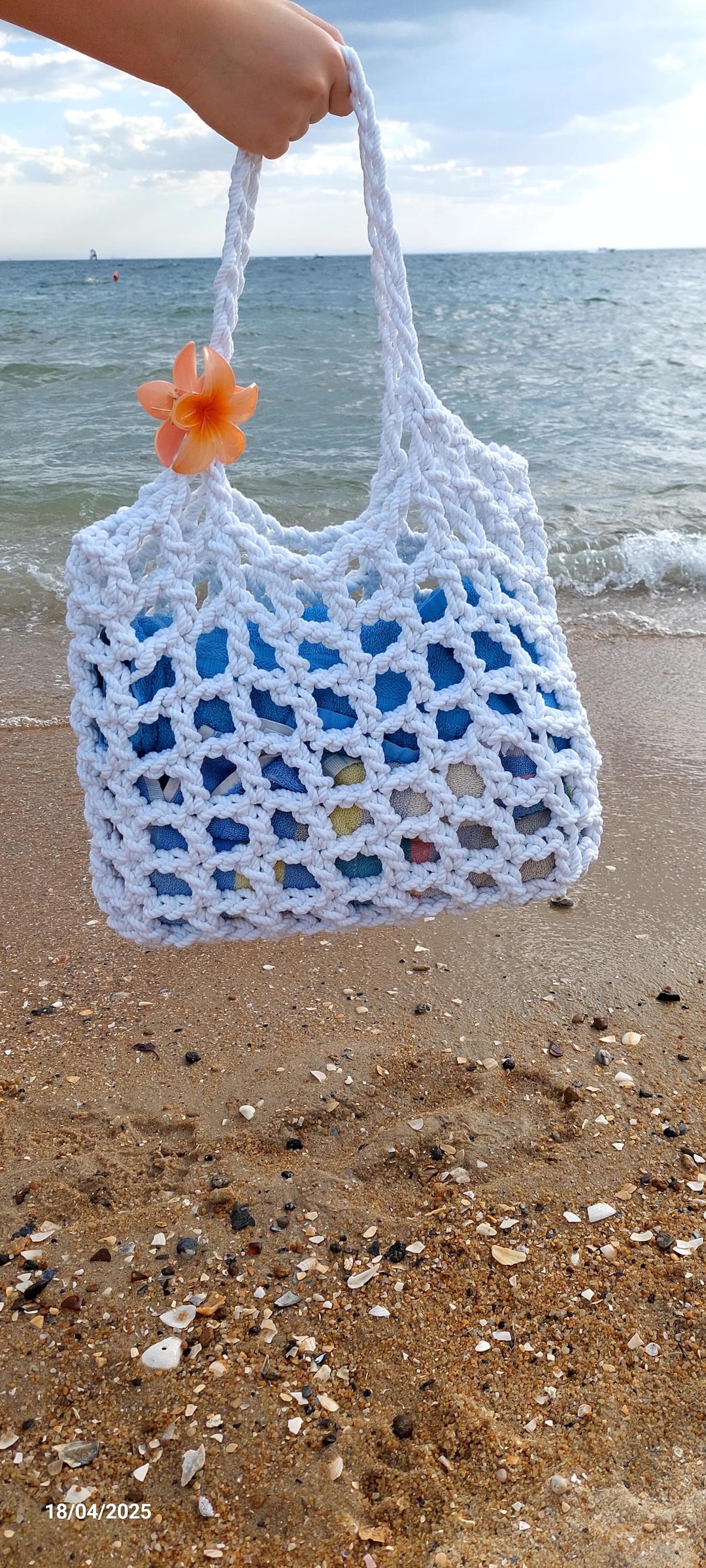 Handmade Macrame Cord Crochet Beach Bag - Etsy