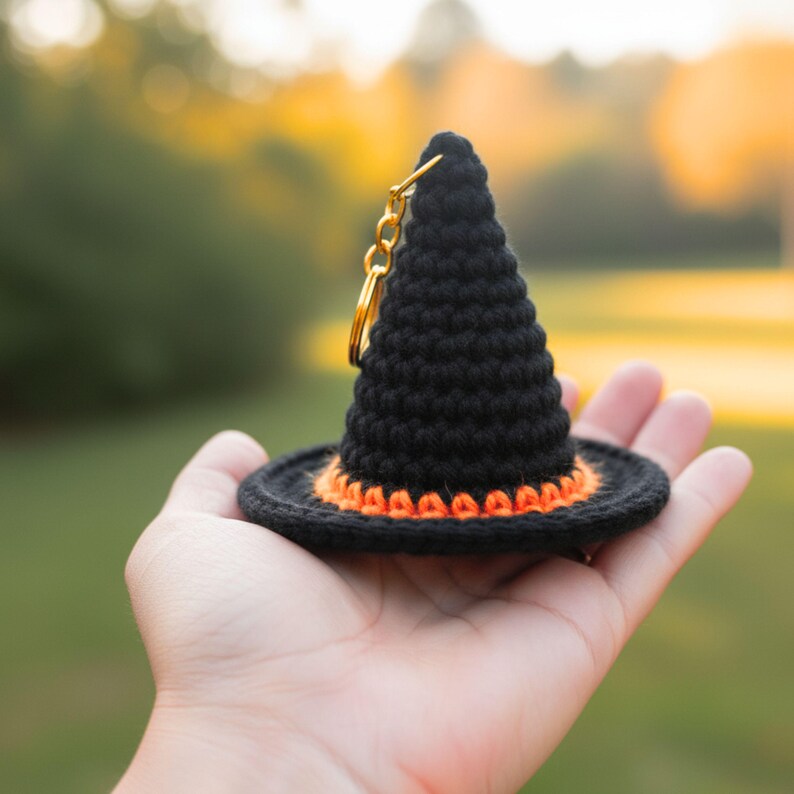 Witch Hat Keychain Crochet Pattern: Beginner Halloween Amigurumi (PDF ...