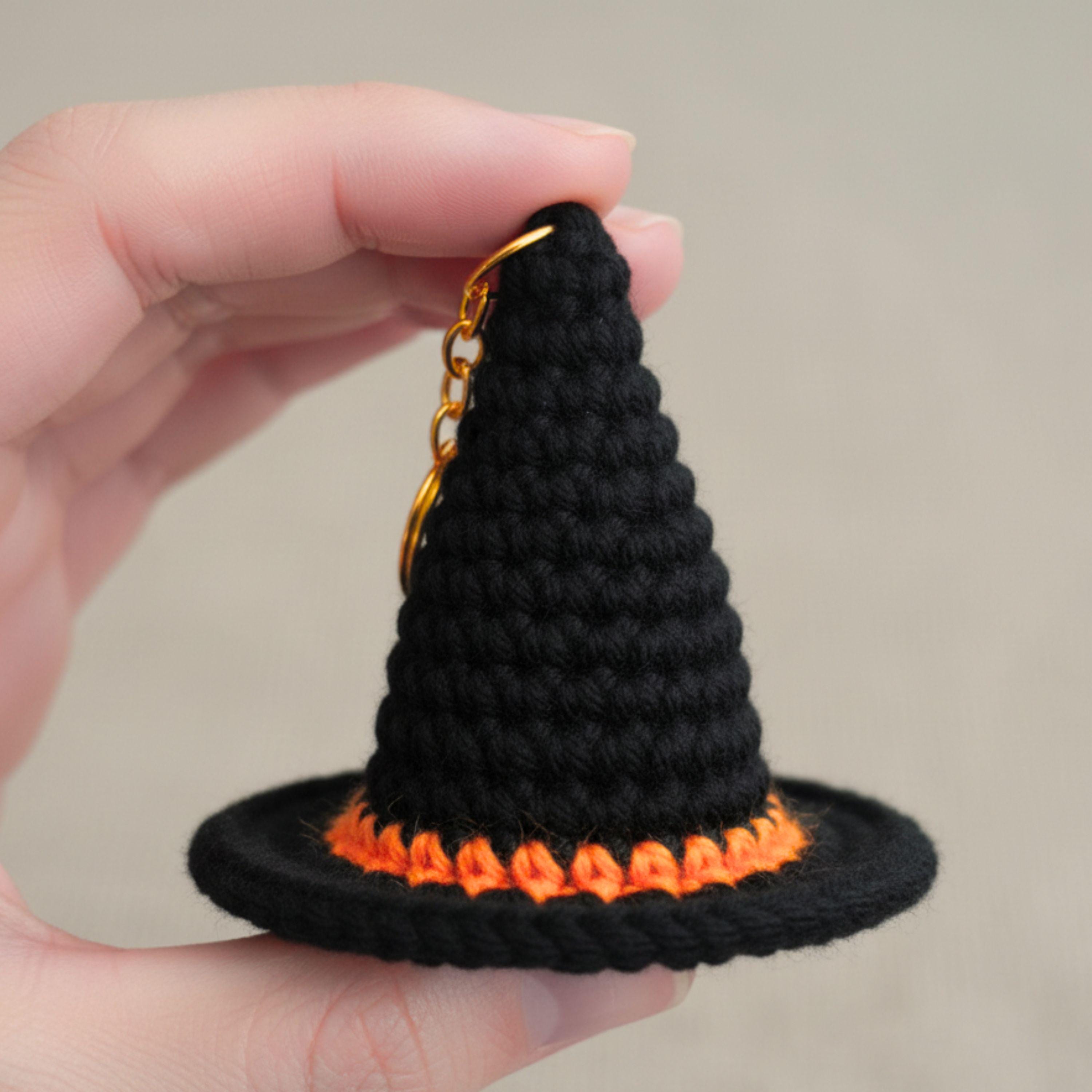 Witch Hat Keychain Crochet Pattern: Beginner Halloween Amigurumi (PDF ...