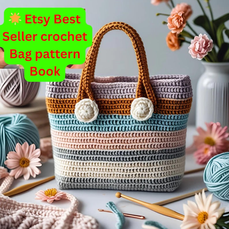 Stylish Reusable Tote, Market, & Handbag Patterns | Easy DIY Crochet ...