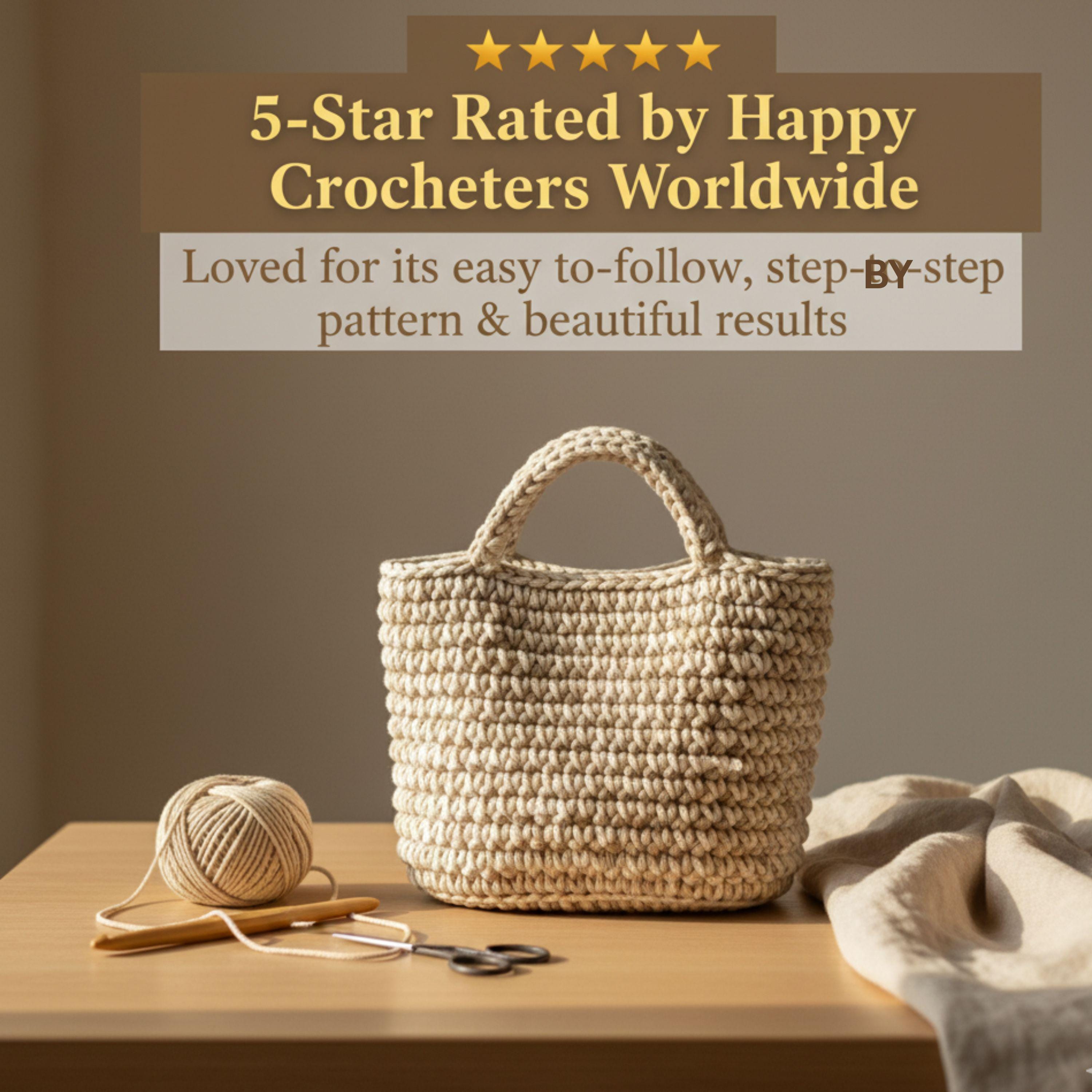 Crochet Purse & Handbag Pattern PDF | Beginner Tote Crochet Tutorial ...