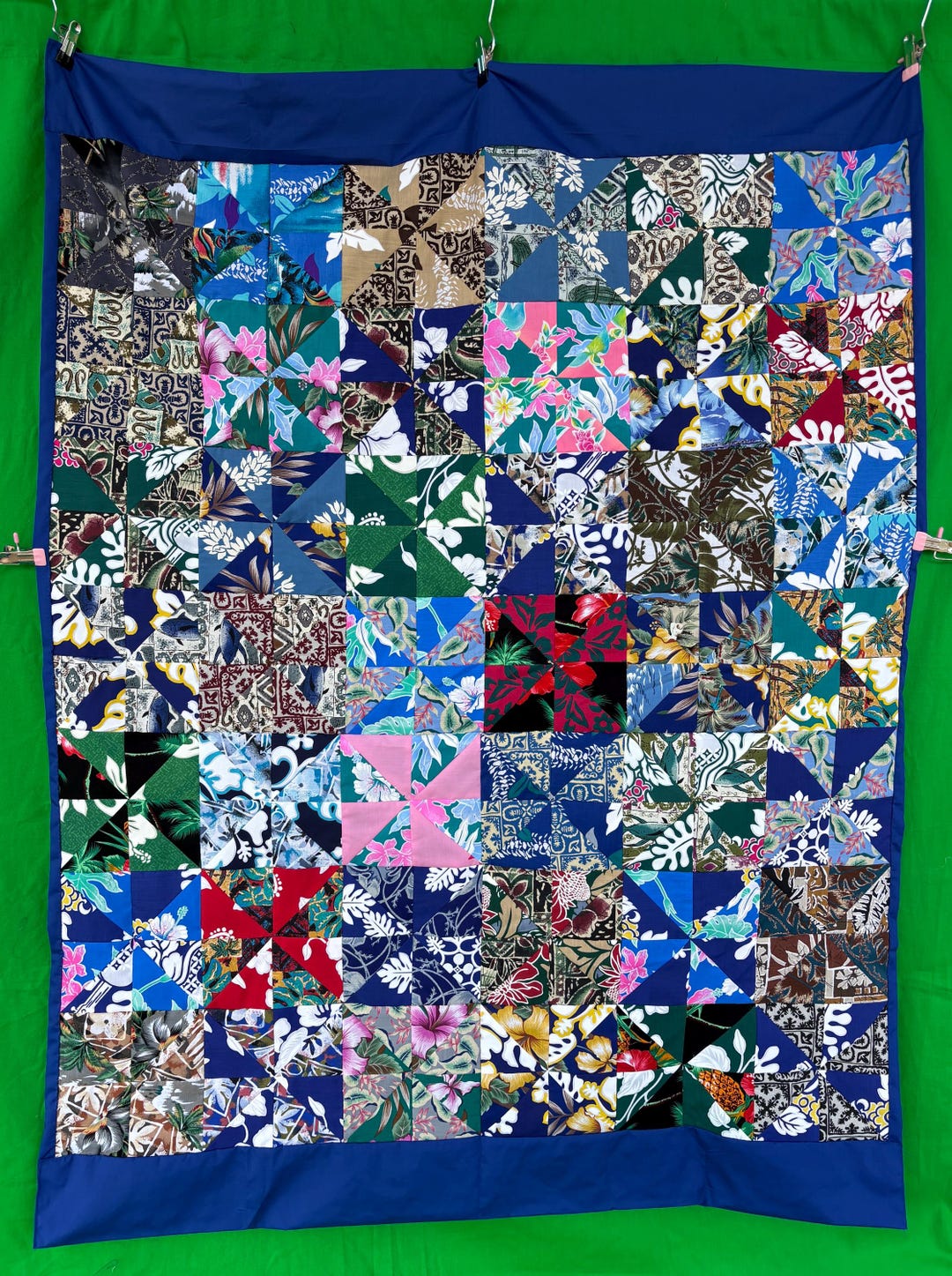 Hawaiian Print Patchwork Quilt | Lap Blanket | Baby Blanket | Little ...