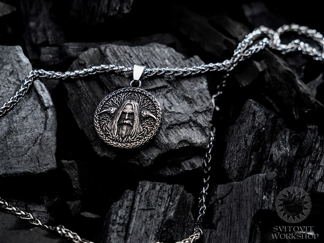 Ancient Odin Necklace, Celtic Jewelry, Viking Pendant, Odin Steal Pendant, Viking God Necklace ...