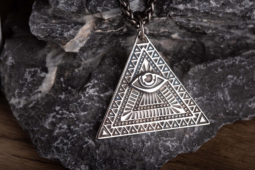 All Seeing Yye, Mystic Eye Triangle Necklace, Eye of Providence, Eye of ...